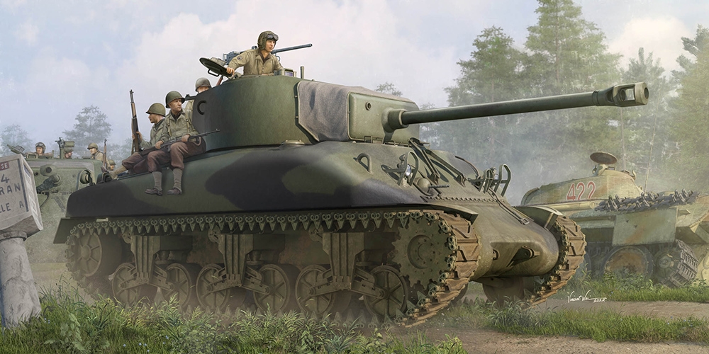 Bachmann Europe plc - US Army M4A1(76)W Sherman Medium Tank
